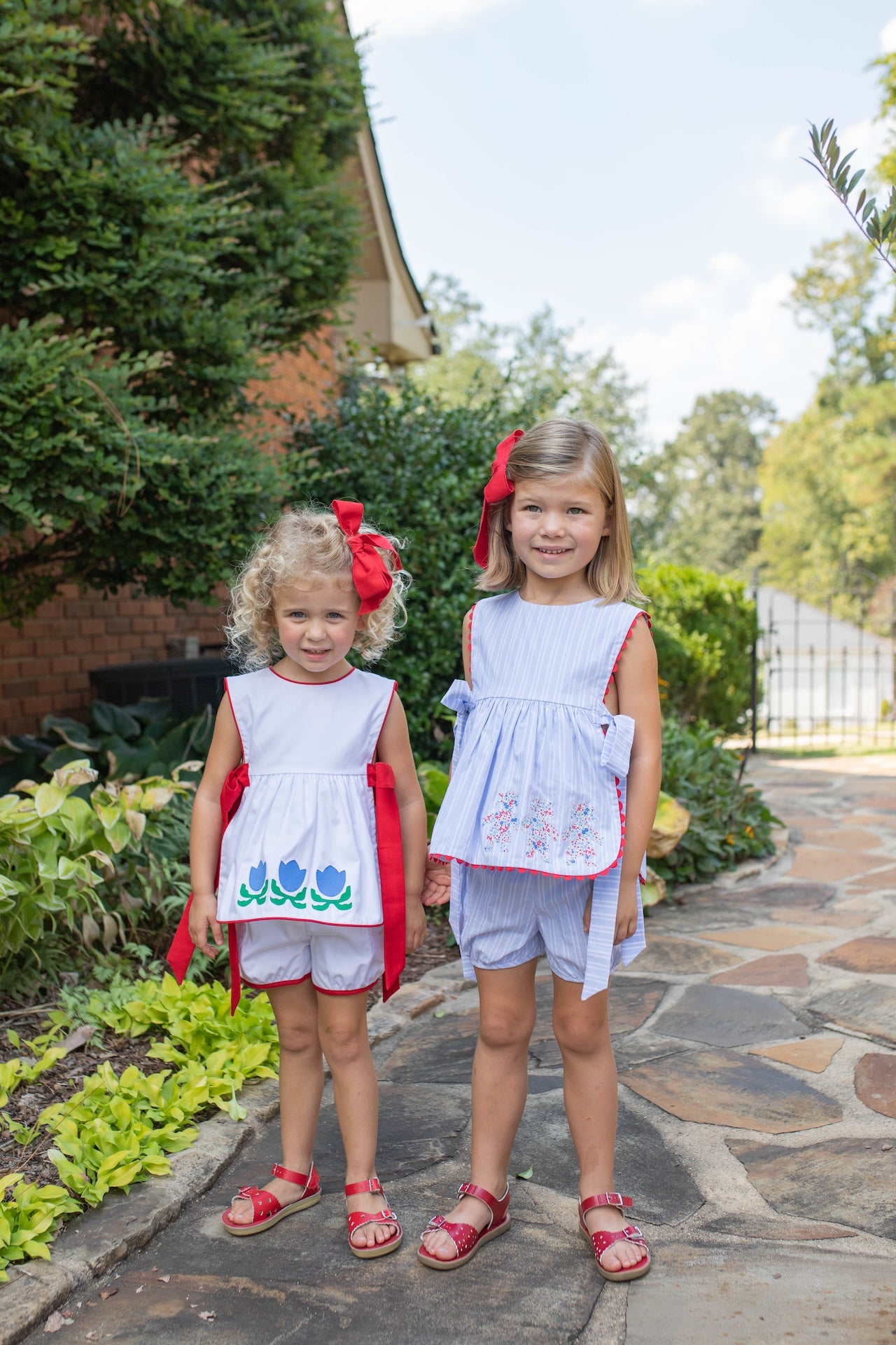 Eloise Top w/ Ric Rac & Ties in Blue & White Dress Stripe – Hannah Kate ...