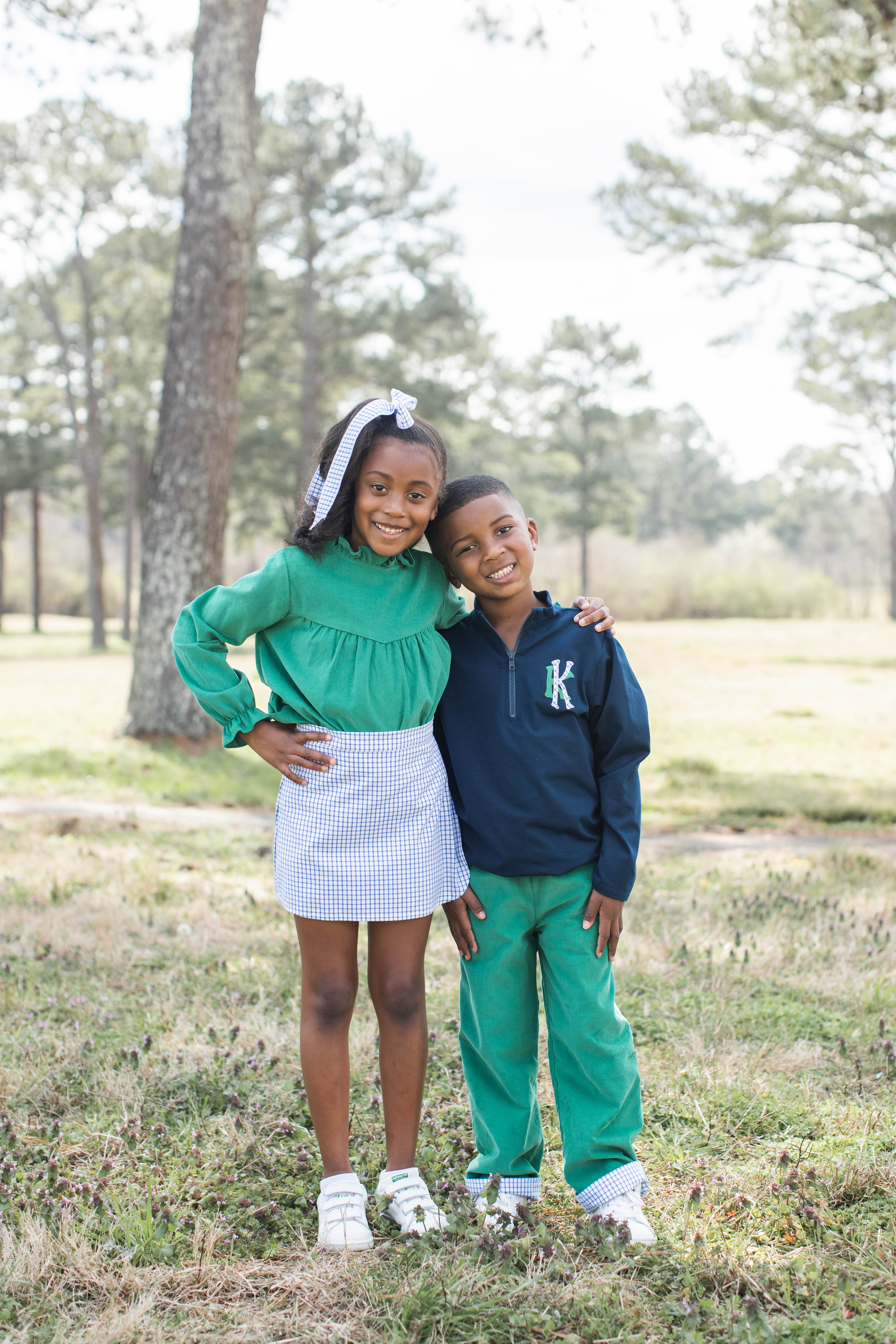 Ford Reversible Pants in Kelly Corduroy/Blue Tattersall – Hannah Kate ...